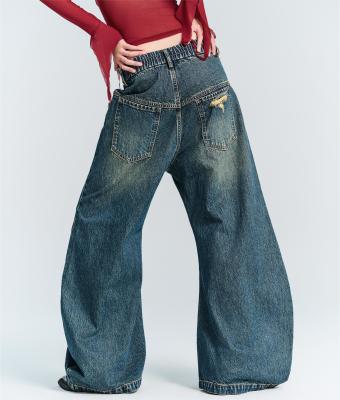 Cina Streetwear Moda Y2K Stile Larghe gambe rette Fit Jeans denim con decorazione a buco in vendita