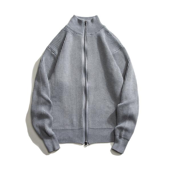 Quality Zipper Cardigan Men's Turtleneck Knitted Sweater with 100% Polyester in Spring for sale