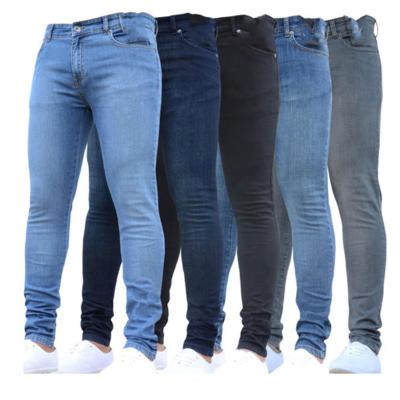 China Best WASHED Casual Jeans Zipper Fly Denim Jean Pant Light Blue Pencil Pants Gentlemen for sale