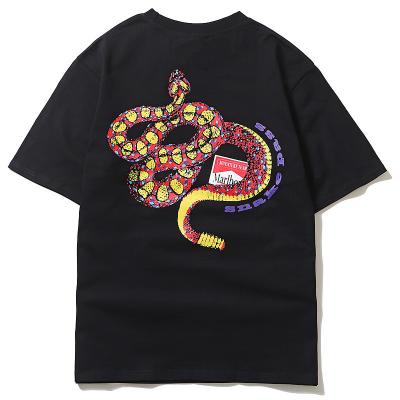 China Youth Popularity Collarless Rattlesnake Printed Skateboard T-Shirt for 18-24 Years Old for sale