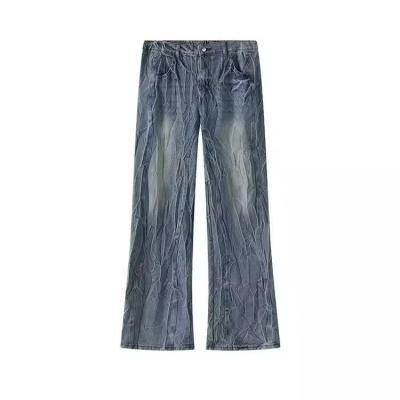 Cina Scarpe tagliate Flare sudore allentato jeans da uomo pantaloni per uomini in vendita