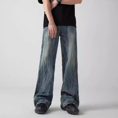 Cina Scarpe tagliate Flare sudore allentato jeans da uomo pantaloni per uomini in vendita