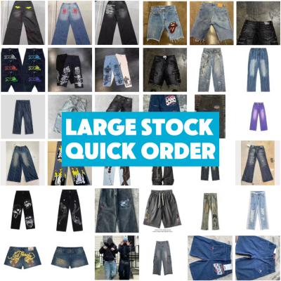 China Desenho RTS Custom Loose Denim Baggy Jeans para Homens e Mulheres Straight Fit Boyfriend Jeans à venda