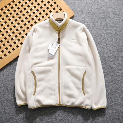 China Embroidered polar fleece Unisex thickened warm stand collar men's jacket coat knitted for sale