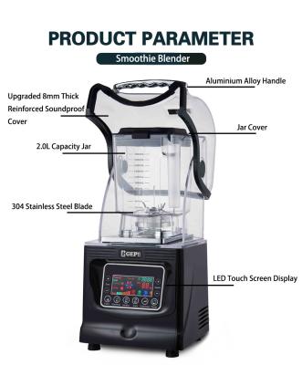 China Professionele voedselverwerkende blender met 8 mm dikke geluidsdichte dekking en 220 V spanning Te koop