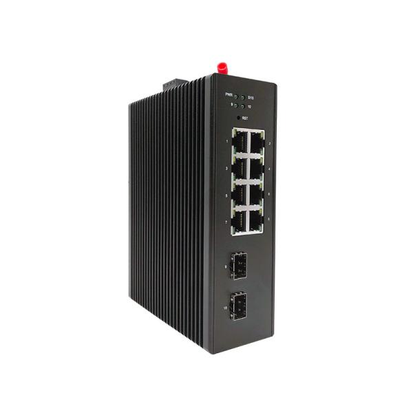 10 Schakelaar van haven de Industriële Gigabit Ethernet noch Geleid met 2 SFP