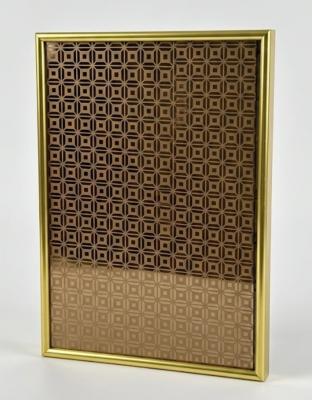 China Rose Gold Mirror Etched Stainless Steel Sheet with Square Hui Pattern for Corrosion Resistant Elevator Interiors for sale