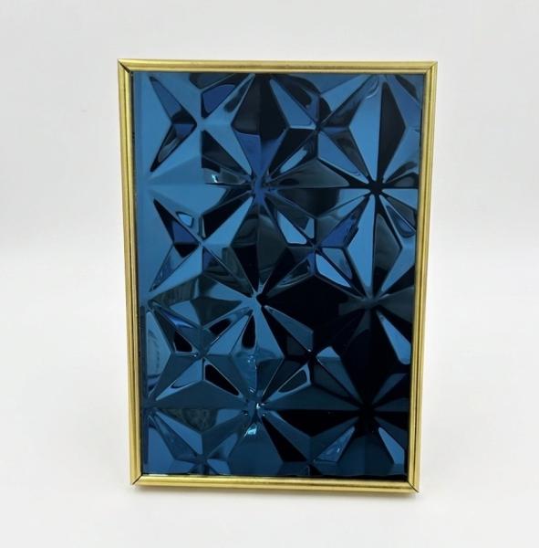 Quality Sapphire Blue PVD Coated 3D Diamond Embossed 304 Mirror Stainless Steel Sheet for Decorative Walls for sale