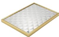 China 8K Mirror Finish Stainless Steel Sheet with Triangular Grid Pattern and Rust-Proof Etched Design for sale