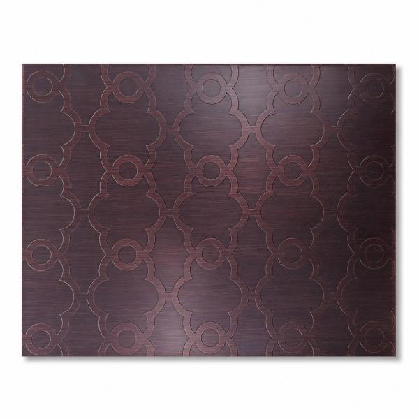 Quality European Style Vintage Geometric Pattern Stainless Steel Etched Sheet with Anti-Fingerprint Treatment and Customizable Color Options for sale