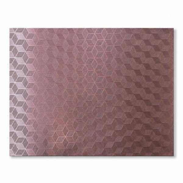 Quality Modern Minimalist 3D Cube Pattern Stainless Steel Etched Sheet with Anti-Fingerprint Treatment and Customizable Color Options for sale