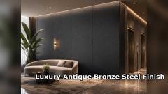 Antique Red Bronze Etched Stainless Steel Sheet Decor