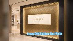 Gold Diamond Etched Stainless Steel Sheet Premium Finish