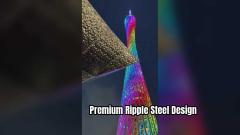 Light & shadow aesthetics under Canton Tower | Water ripple stainless steel panels