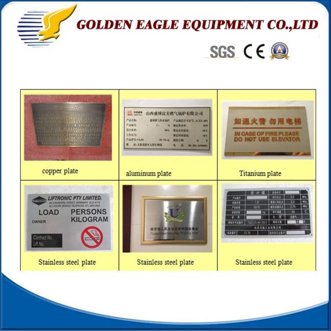 Name Plate Etching Machine for Elevator / Stainless Steel Decoration