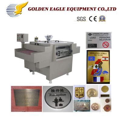 China Metal Nameplate Logos Medals Signs Etching Machine with Double Spray Etching Type for sale