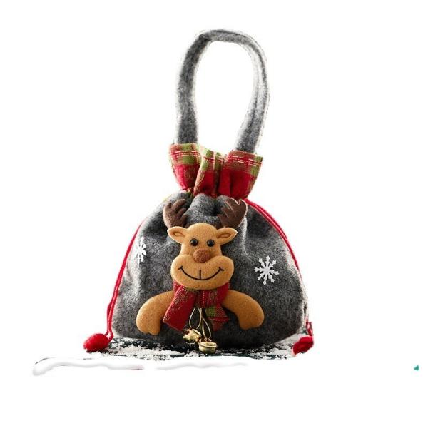 Quality 3D Snowman Doll Bag with Santa Elk Handle OEM/ODM Acceptable Christmas Candy Bag for sale