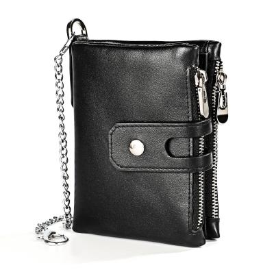 China Cowhide Mini Genuine Leather Wallets with RFID Blocking and Luxury Gents Customization for sale