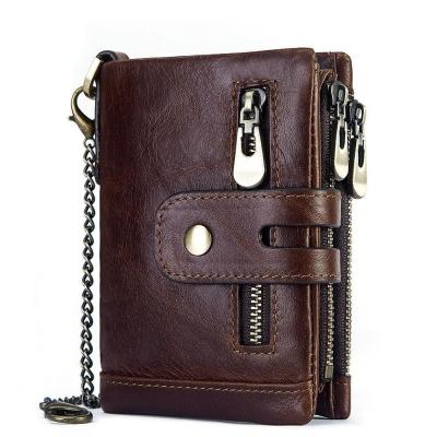 China Cowhide Mini Genuine Leather Wallets with RFID Blocking and Luxury Gents Customization for sale