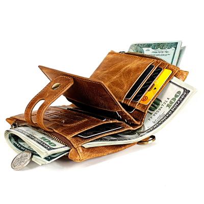 China Cowhide Mini Genuine Leather Wallets with RFID Blocking and Luxury Gents Customization for sale