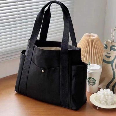China Einfache Wiederverwendbare Farben Große Baumwoll-Toote-Tasche mit Reißverschluss für Reisen und Ausreisen zu verkaufen