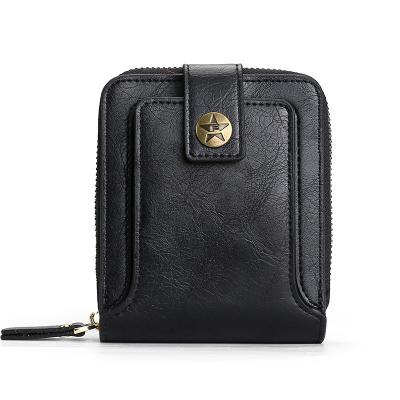 Cina Portafoglio in pelle bifold corto per uomini e donne Portafoglio di monete di design Portafoglio tascabile anteriore Portafoglio in vendita