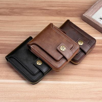 Cina Portafoglio in pelle bifold corto per uomini e donne Portafoglio di monete di design Portafoglio tascabile anteriore Portafoglio in vendita