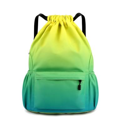 China Custom Color Printed Practical Lightweight Durable Waterproof Drawstring Gym Backpack for sale