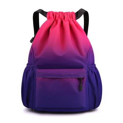 China Custom Color Printed Practical Lightweight Durable Waterproof Drawstring Gym Backpack for sale