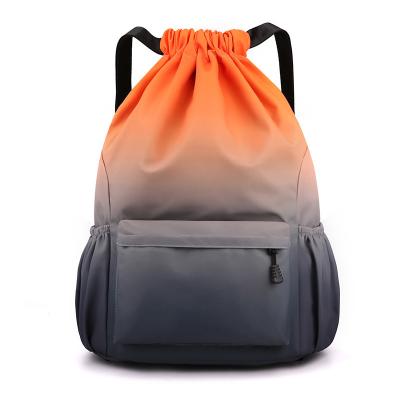 China Custom Color Printed Practical Lightweight Durable Waterproof Drawstring Gym Backpack for sale
