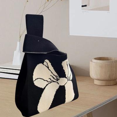 China Customized Tote Bag Design Knitted Organic Cotton Fabric with Eco-Friendly Bow Knot for sale