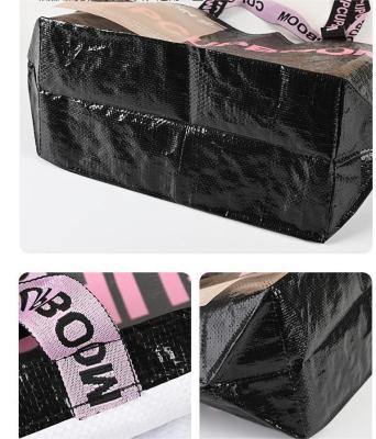 중국 손잡이 스타일 내구성 PE PP 직물 쇼핑 가방 토트 사용자 지정 로고와 라미네이션 판매용