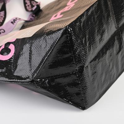 중국 손잡이 스타일 내구성 PE PP 직물 쇼핑 가방 토트 사용자 지정 로고와 라미네이션 판매용