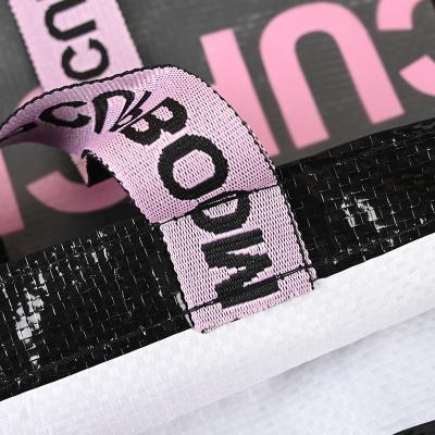 중국 손잡이 스타일 내구성 PE PP 직물 쇼핑 가방 토트 사용자 지정 로고와 라미네이션 판매용