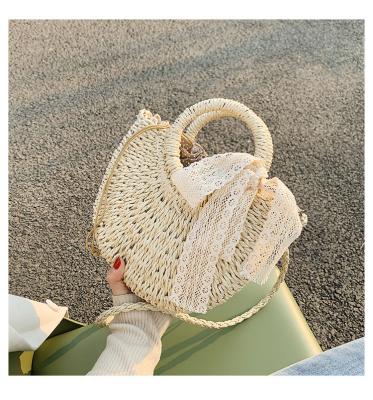 China Open Closure Customized Tote Bag for Summer Beach Rattan Shoulder Basket Straw Bag for sale