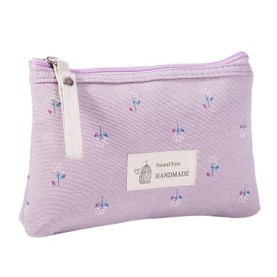 China Customisable Portable Cosmetic Bag for Women Solid Pattern Type and Canvas Material for sale