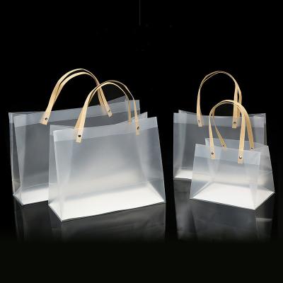 중국 재사용 가능한 투명한 선물 쇼핑 포장 가방 손잡이 판매용