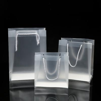 중국 재사용 가능한 투명한 선물 쇼핑 포장 가방 손잡이 판매용