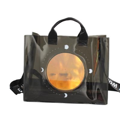 중국 유행적이고 명확한 쇼핑 필요를 위해 맞춤형 컬러 PVC 토트 가방 판매용