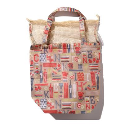 中国 オーダーメイドロゴ 受け入れ ポリエステルパッチワーク メッシュ 化粧品用 ストリングバッグ 販売のため