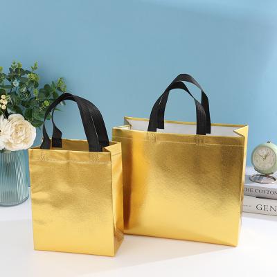 중국 색상 맞춤형 금색 및 손잡이 길이를 가진 직무가 아닌 라미네이트 쇼핑 가방 판매용