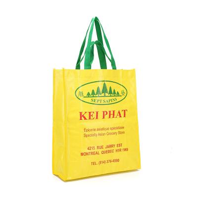 中国 カスタムサイズ ファッション トートバッグ 多色のロゴプリント ラミネート PP織物 販売のため