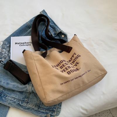 中国 オーダーメイド ロゴ レター 綿 キャンバス トート バッグ ポリエステル コーティング と 大容量 販売のため