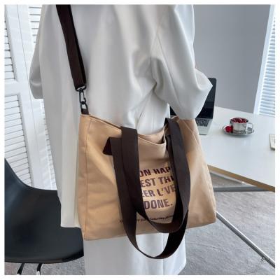 中国 オーダーメイド ロゴ レター 綿 キャンバス トート バッグ ポリエステル コーティング と 大容量 販売のため