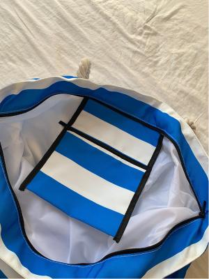 China 2024 Waterproof Shopping Bag for Women Universal Blue Striped Design Customized Color for sale
