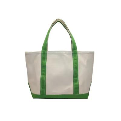 중국 커스텀 인쇄 로고 소프트 루프 스타일과 함께 대형 친환경 면화 캔버스 토트 가방 판매용