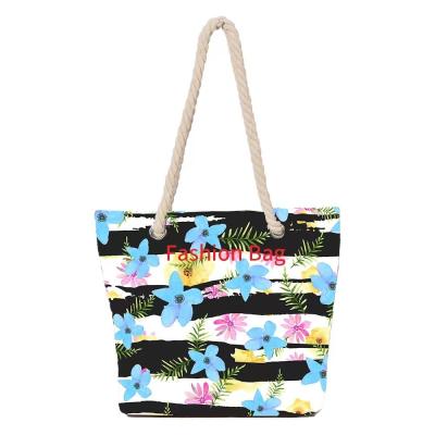 중국 소프트 루프 스타일 캔버스 해변 가방 여성 패션용 맞춤형 어깨 가방 판매용