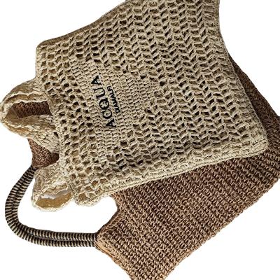 중국 손잡이 스타일 맞춤 라피아 빨대 직물 토트 가방 명품 트렌디 해변 가방 휴가 판매용