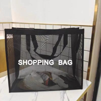 중국 맞춤형 로고 재사용 저장 시장 식료품 배송 재활용 해변 망 망원경 토트 가방 판매용