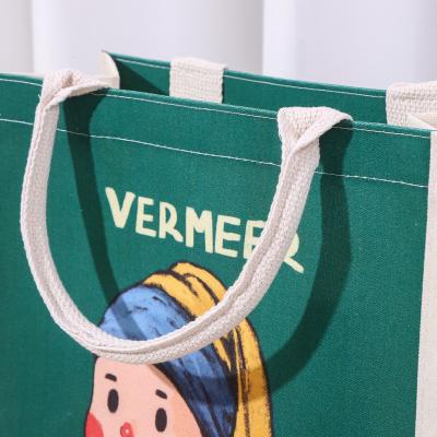 중국 엑스트라 대형 사용자 지정 로고 인쇄 물 막 래미네이트 캔버스 토트 가방 판매용